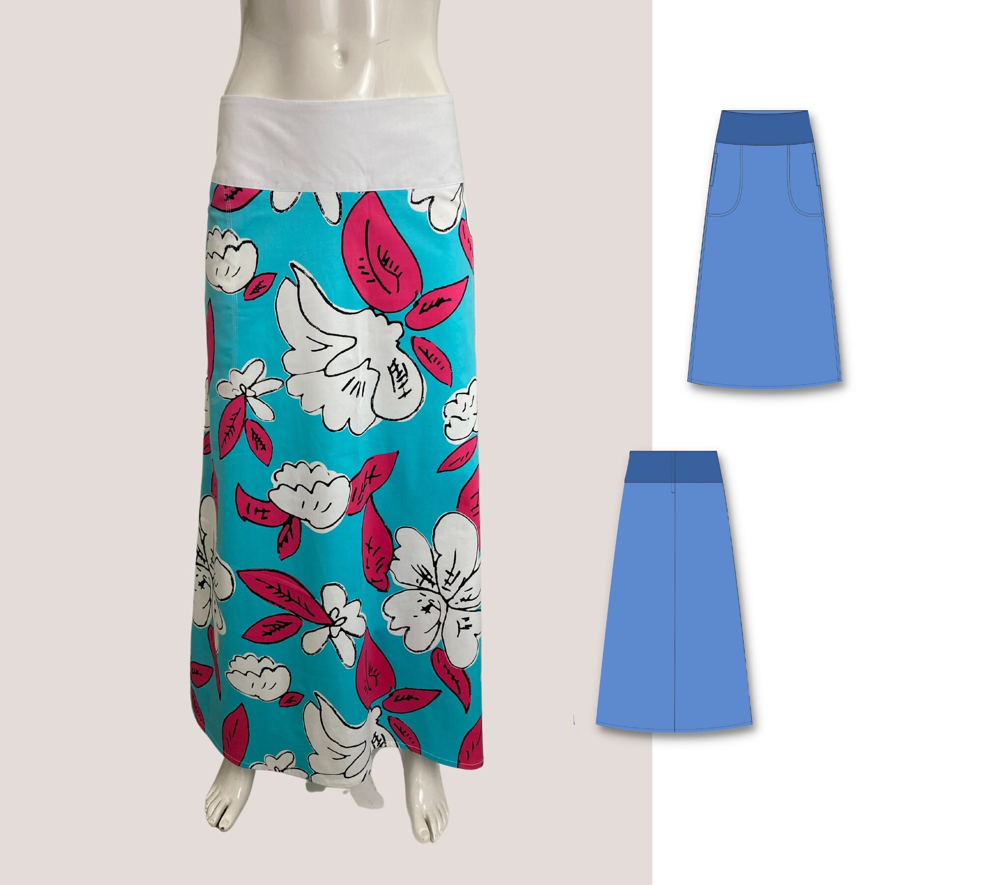 Skirt Karla | PDF Sewing Pattern + Step by Step Tutorial - Etsy