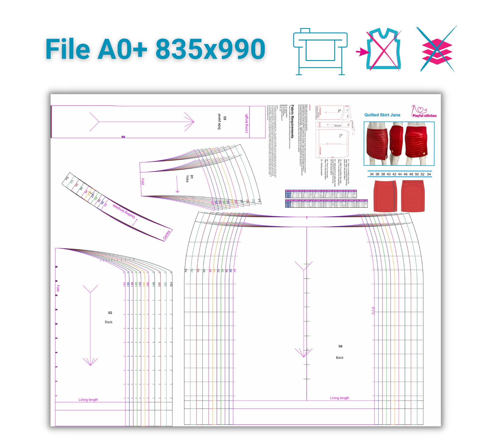 Quilted Skirt Jana | PDF Sewing Pattern + Step by Step Tutorial - Etsy