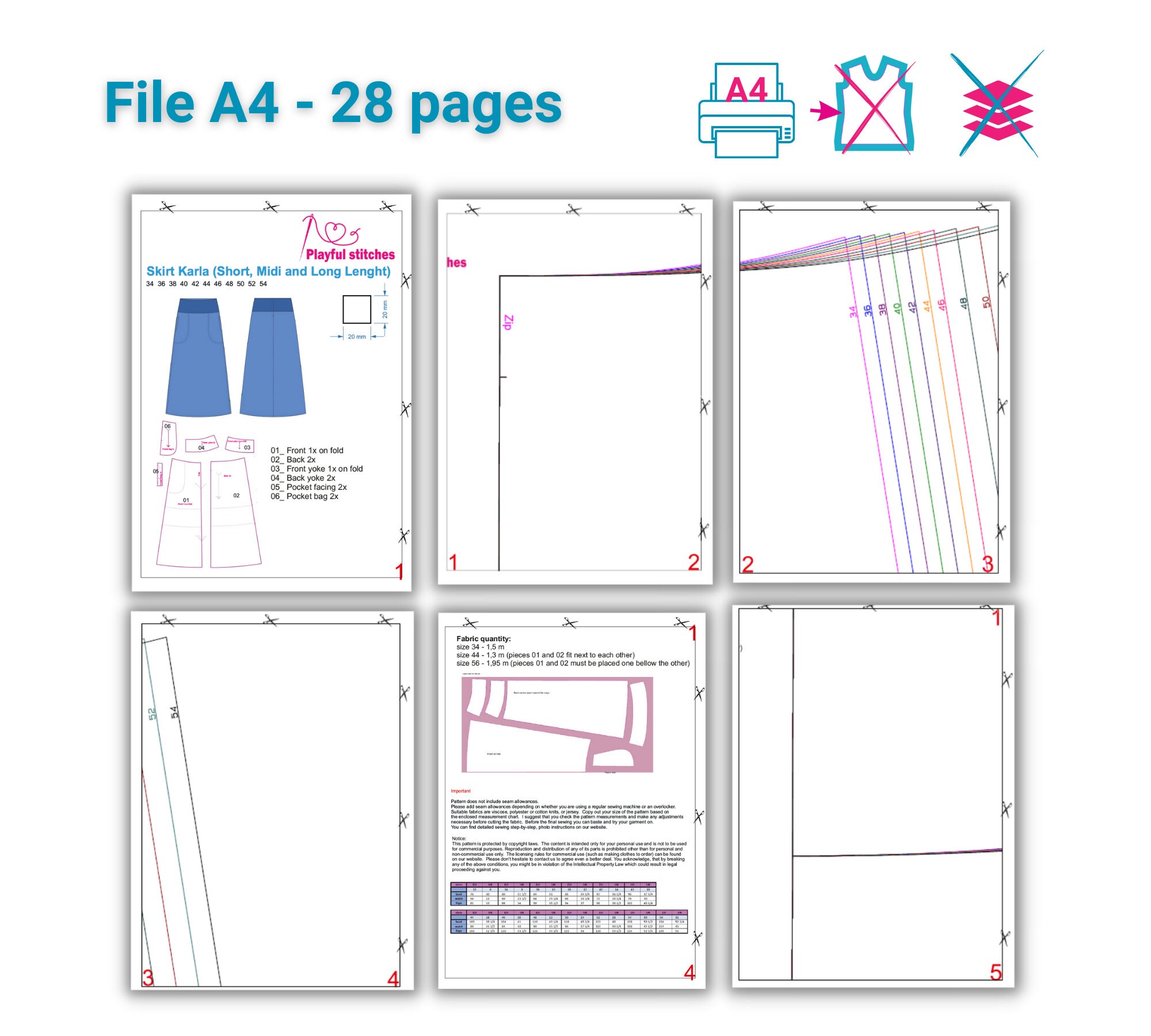Skirt Karla | PDF Sewing Pattern + Step by Step Tutorial - Etsy