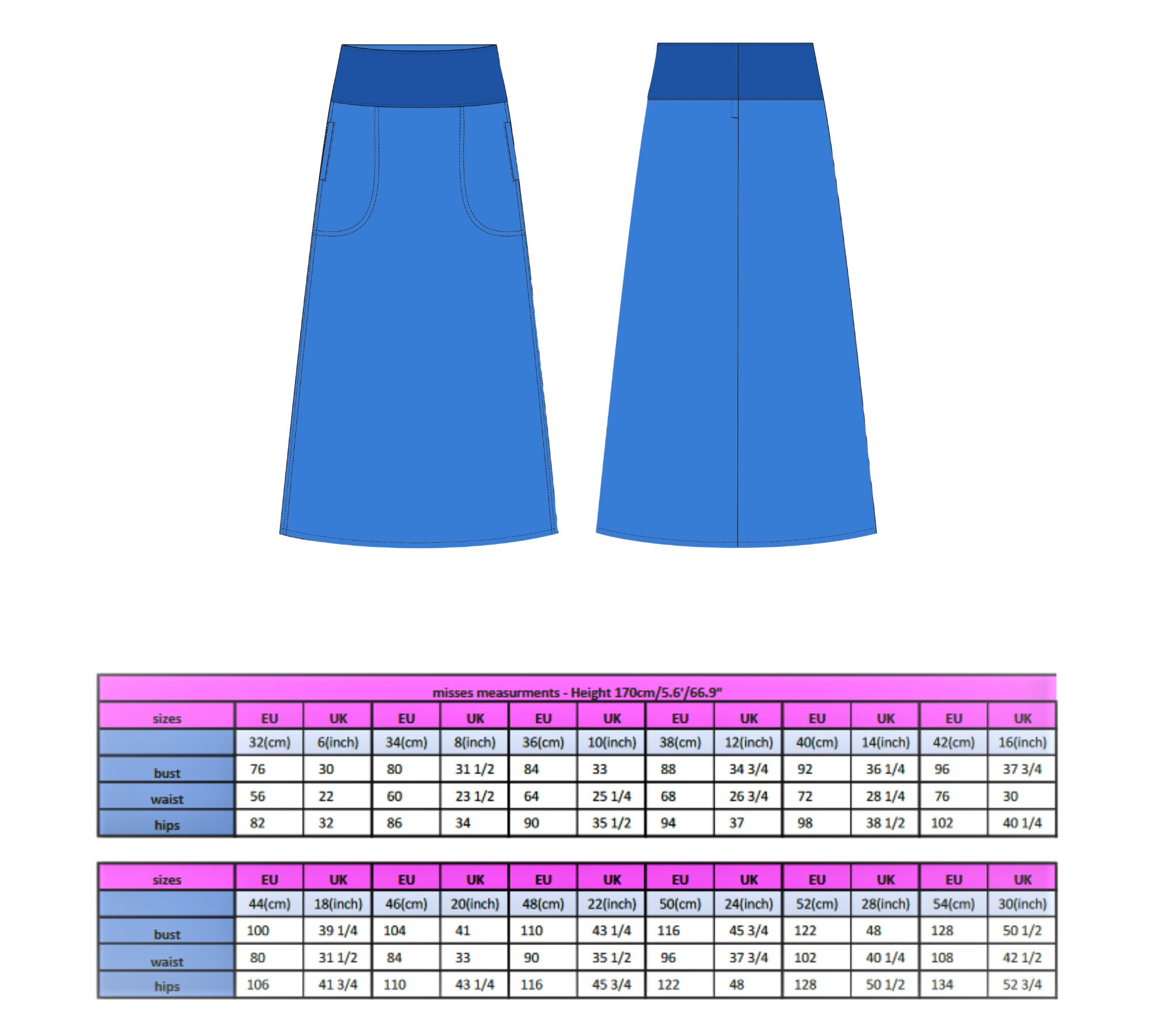 Skirt Karla | PDF Sewing Pattern + Step by Step Tutorial - Etsy