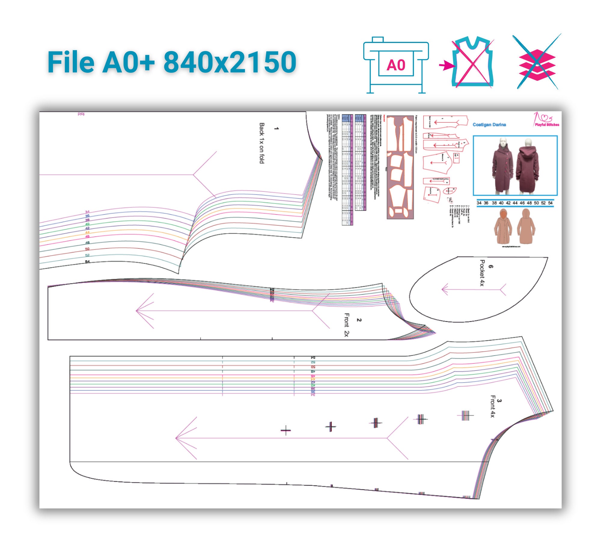 Coatigan Darina | PDF Sewing Pattern + Step by Step Tutorial - Etsy