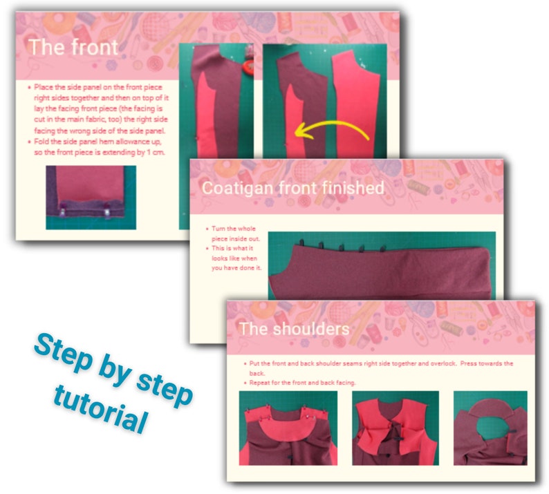 Coatigan Darina | PDF Sewing Pattern + Step by Step Tutorial - Etsy