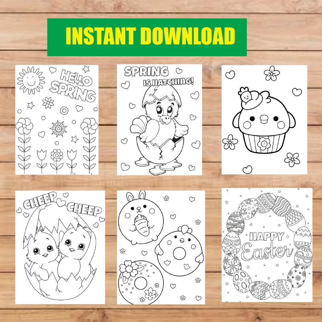Easter Easy Coloring Pages for Kids, Toddlers, Preschoolers Toddlers ...