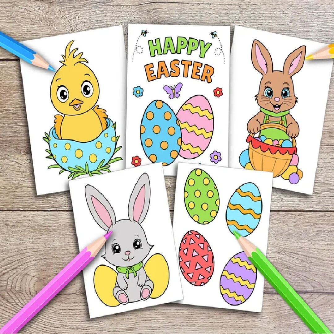Easter Easy Coloring Pages for Kids, Toddlers, Preschoolers Toddlers ...
