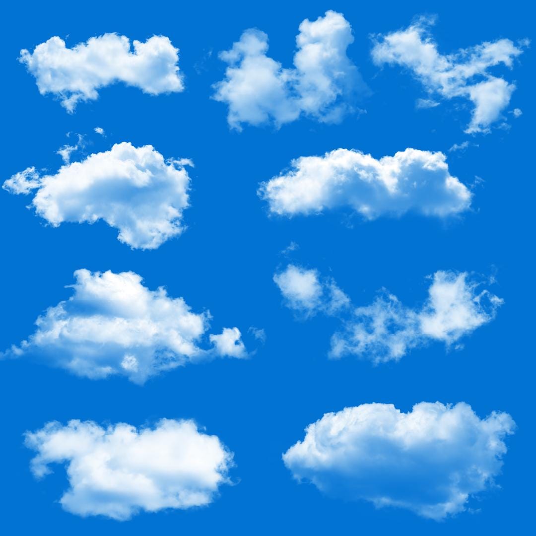 100 Clouds Overlays Clipart Collection • High-resolution Transparent ...