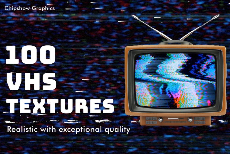 100 VHS Overlay, Glitch Overlay VHS Texture, Twitch Overlay, Photoshop ...