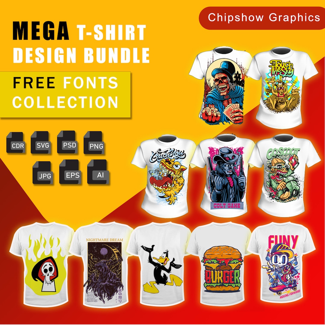 Mega T-shirt Design Bundle, Apparel Design Bundle, DTF Designs, DTG ...