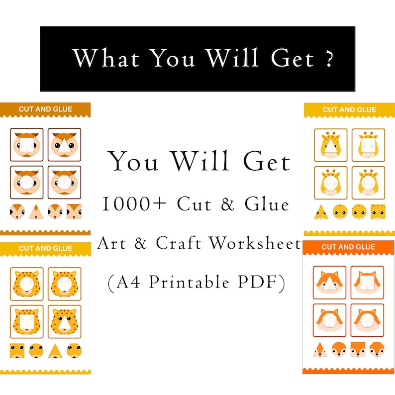 1000+ Animal Cut and Glue Craft, Printables for Kids|diy Crafts and ...