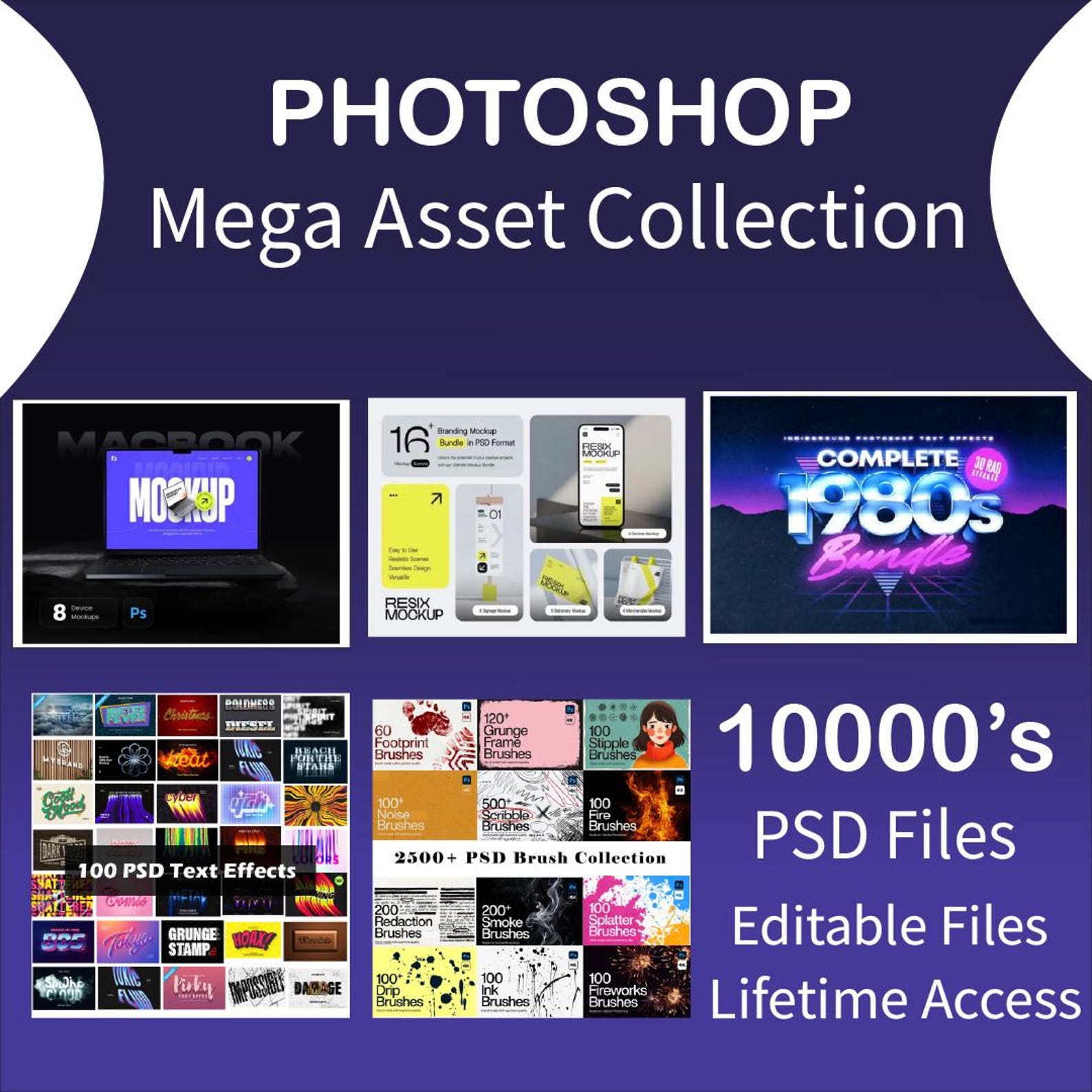 Mega Photoshop Bundle Premium Assets for Graphic Designer, Photoshop ...