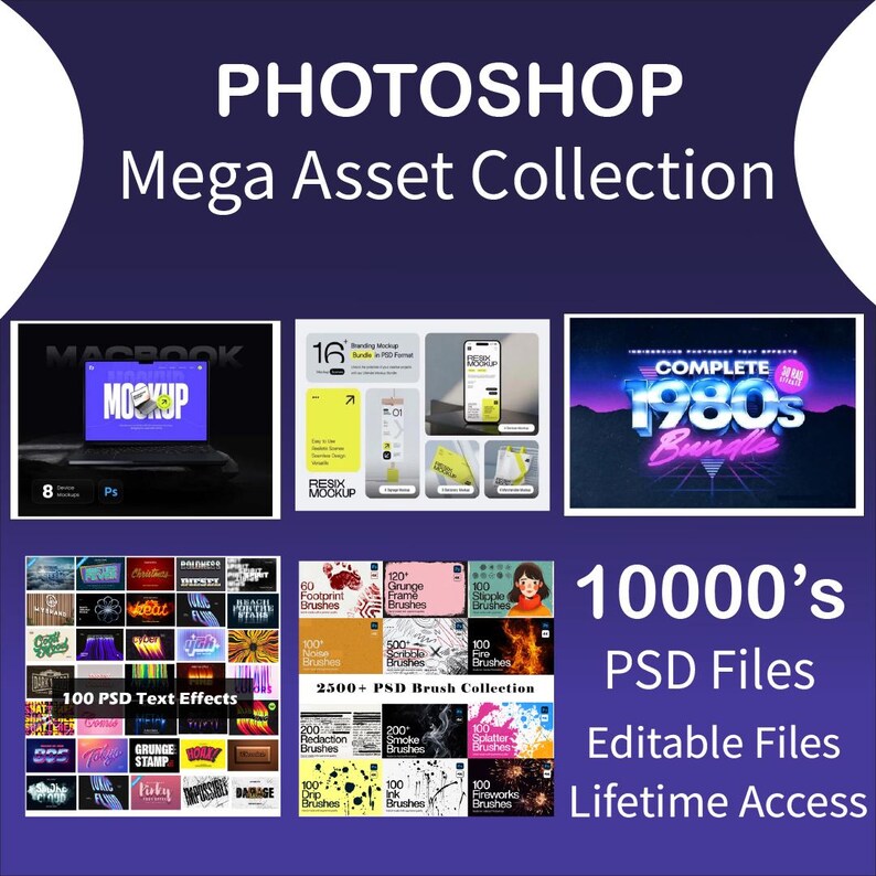 Mega Asset Photoshop Bundle Premium Assets for Graphic Designers Mega ...