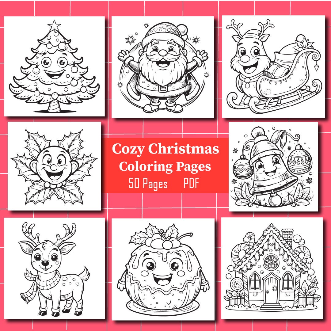 Cozy Christmas Coloring Pages Printable Bold Easy Holiday Coloring ...
