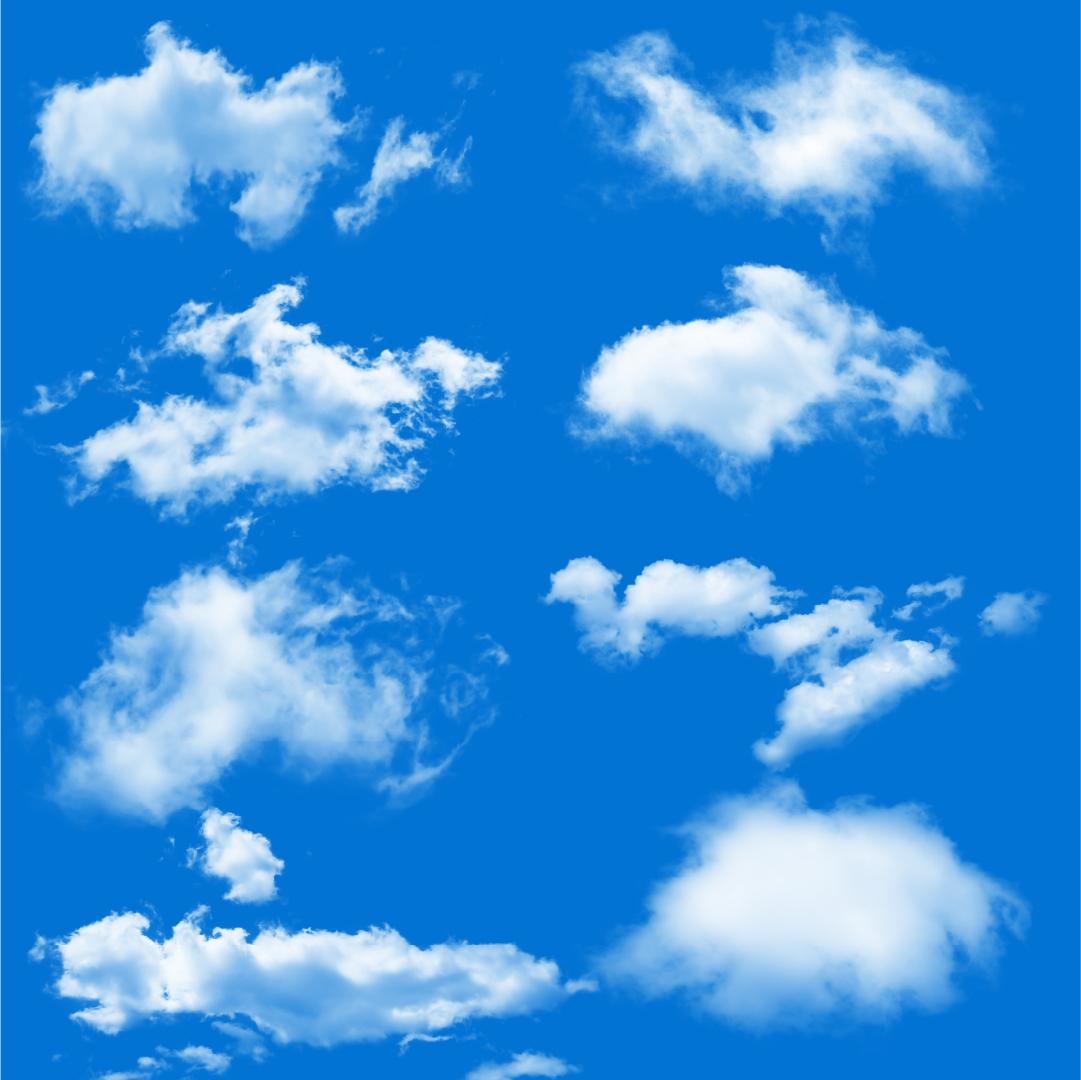 100 Clouds Overlays Clipart Collection • High-resolution Transparent ...