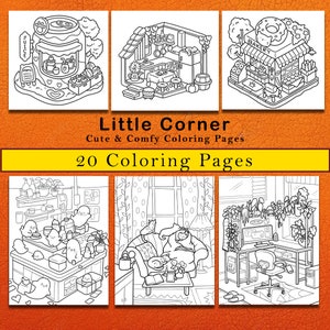 Little Corner: Super Cute Designs of Cozy, Hygge Spaces Coloring Pages ...