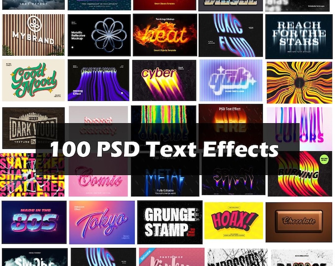Photoshop Text Effects , Text Effects Bundle , 3D Text Effects ...