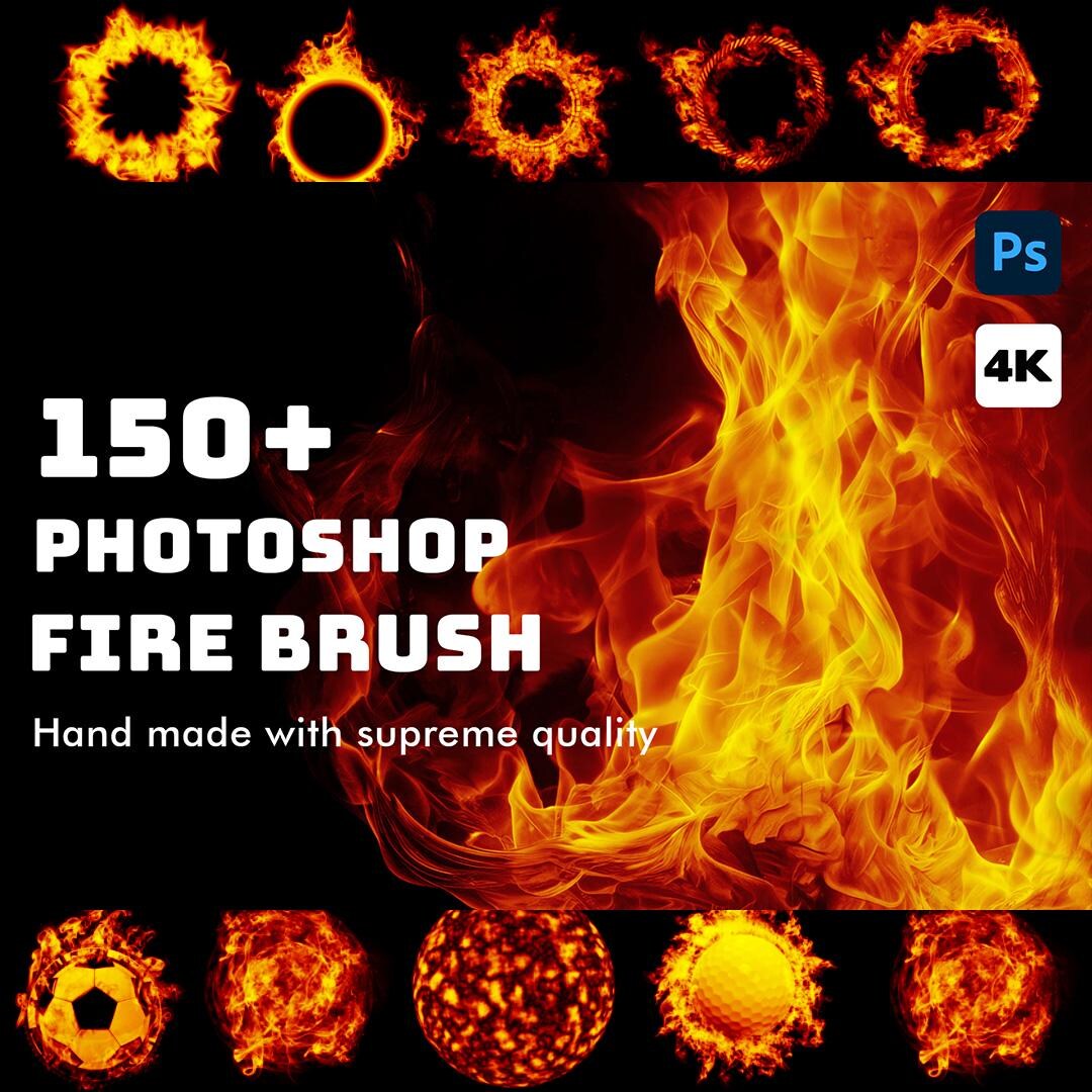 150+ Fire Flames Photoshop Brush, Fire Circle Brush, Fire Ball Brush ...
