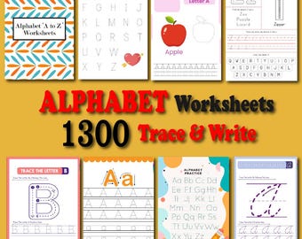 Alphabet Tracing Worksheets for Kids, Printable Tracing Workbook ...