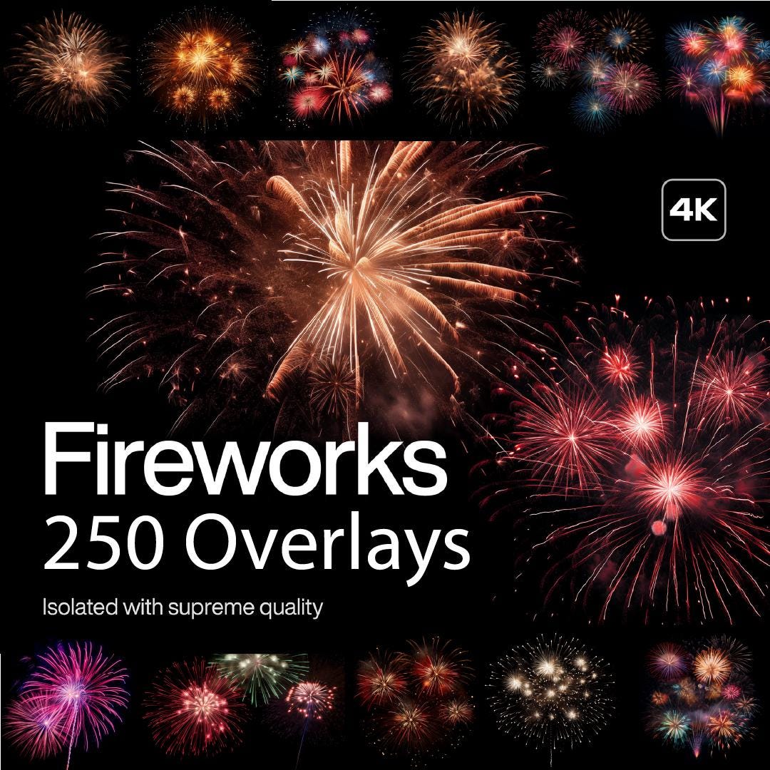 250 Firework Photo Overlays: Twinkle Bokeh, Gold Lights , Fire Cracker ...