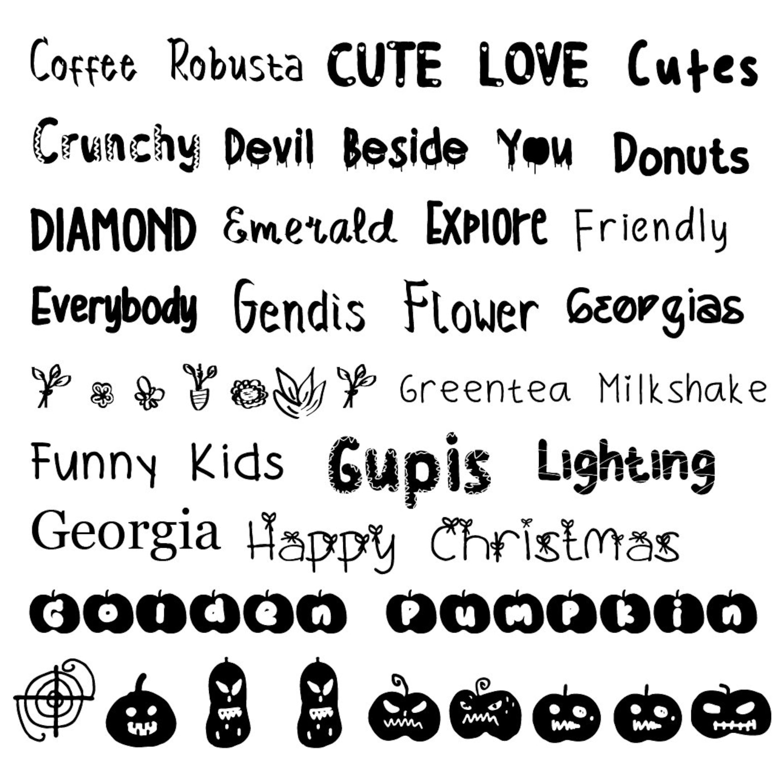The Ultimate 130 Fonts - Font Bundle Ttf Heart Font, Cricut, Canva Font ...