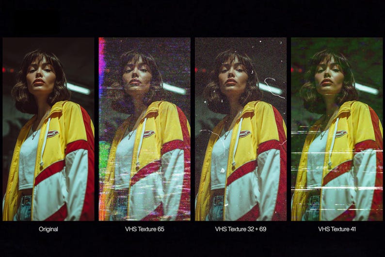 100 VHS Overlay, Glitch Overlay VHS Texture, Twitch Overlay, Photoshop ...
