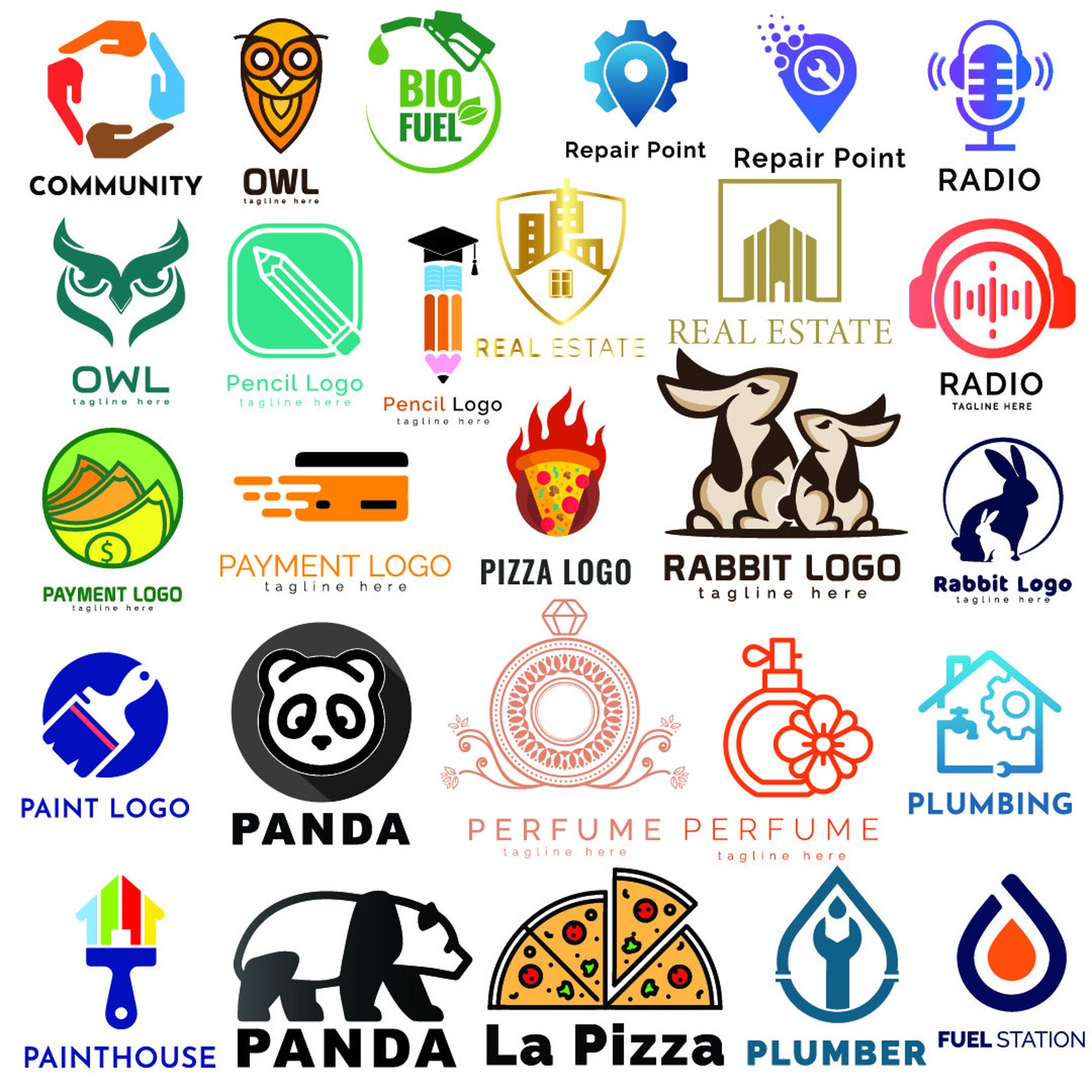 250 Customised Logo Bundle | Premium Collection | Editable Files | Logo ...