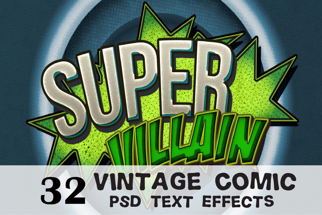 32 Vintage Comic Photoshop Text Effects Bundle (PSD Files) - Etsy