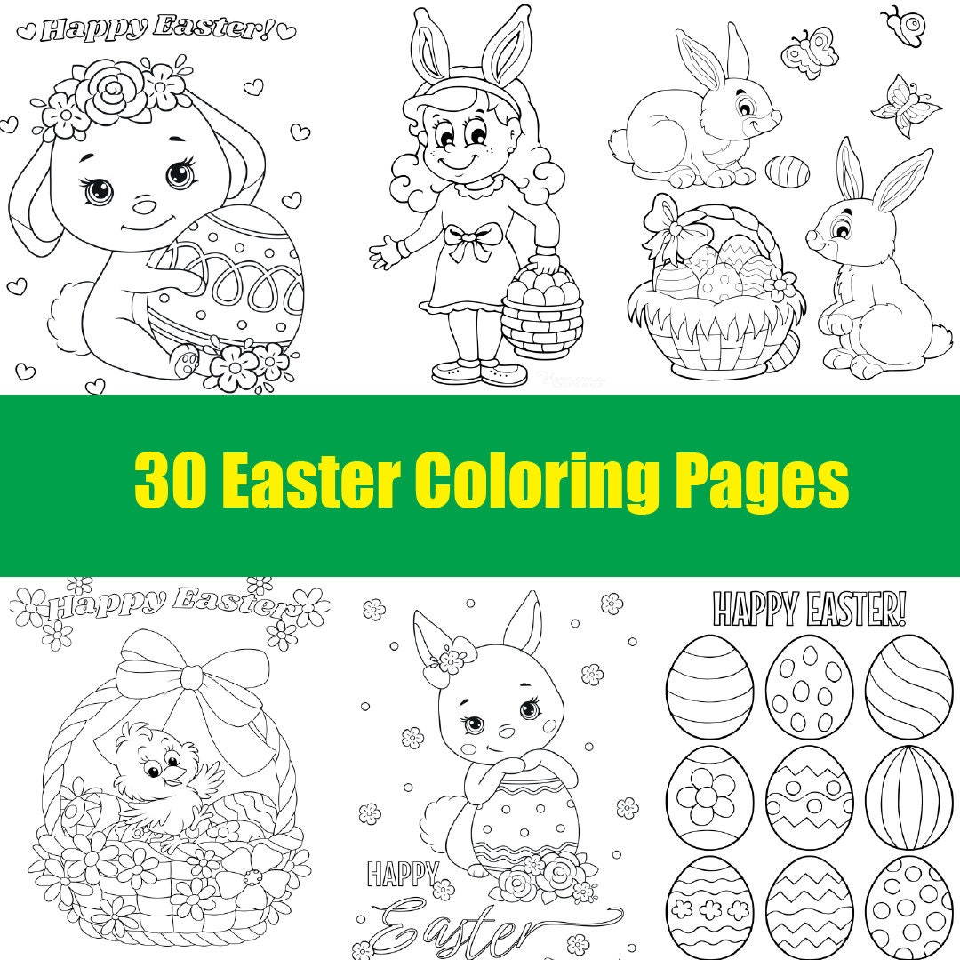 Easter Easy Coloring Pages for Kids, Toddlers, Preschoolers Toddlers ...
