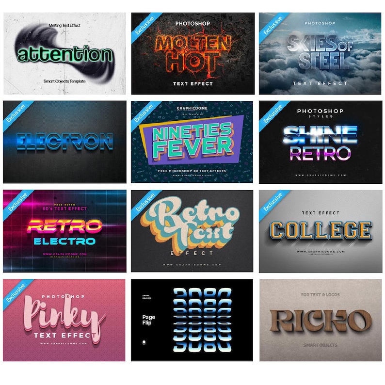 Photoshop Text Effects , Text Effects Bundle , 3D Text Effects ...