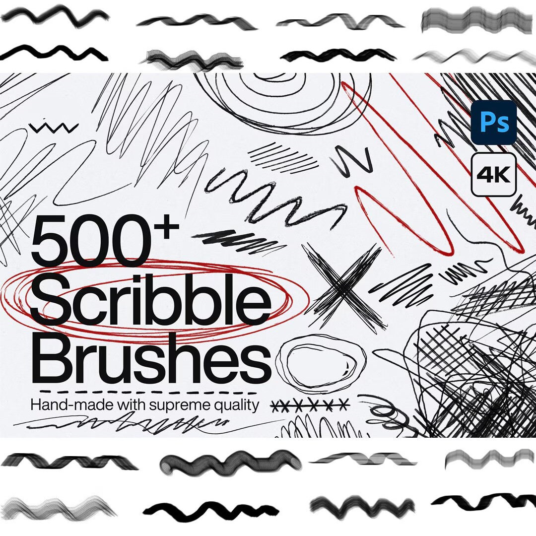500+ Scribble Photoshop Brushes, Micron, Fineliners, Stipple Brushes ...
