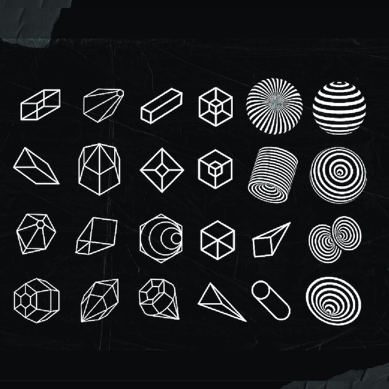 125+ Abstract Geometric Shapes SVG, Futuristic Line Art Clip Art ...