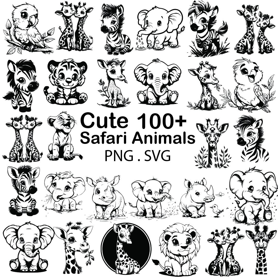 100+ Cute Safari Animals SVG Bundle Cut File Wild Animal Cute Animal ...