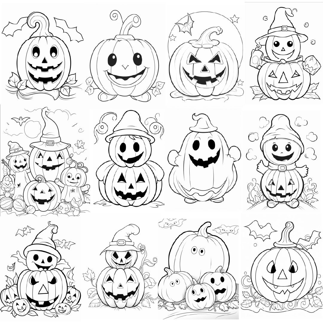 300 Halloween Kawaii Coloring Pages, Halloween Coloring Pages for Kids ...