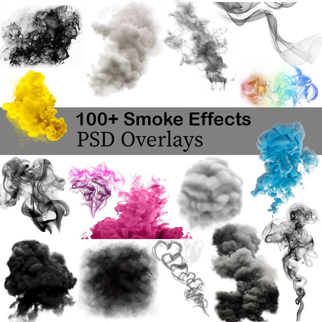 100+ Smoke Overlays, Fog Overlays, Transparent PNG, Colors PNG, Cloudy ...