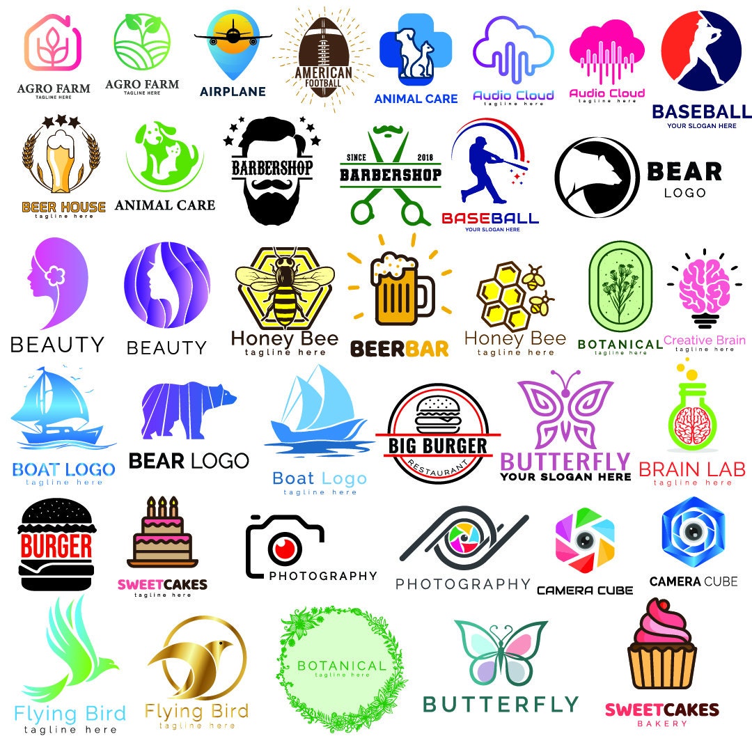 250 Customised Logo Bundle | Premium Collection | Editable Files | Logo ...