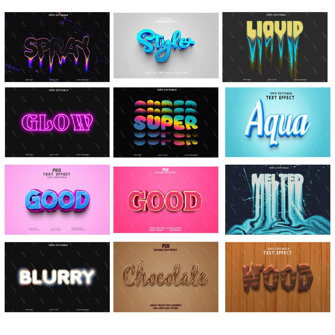 Photoshop Text Effects , Text Effects Bundle , 3D Text Effects ...