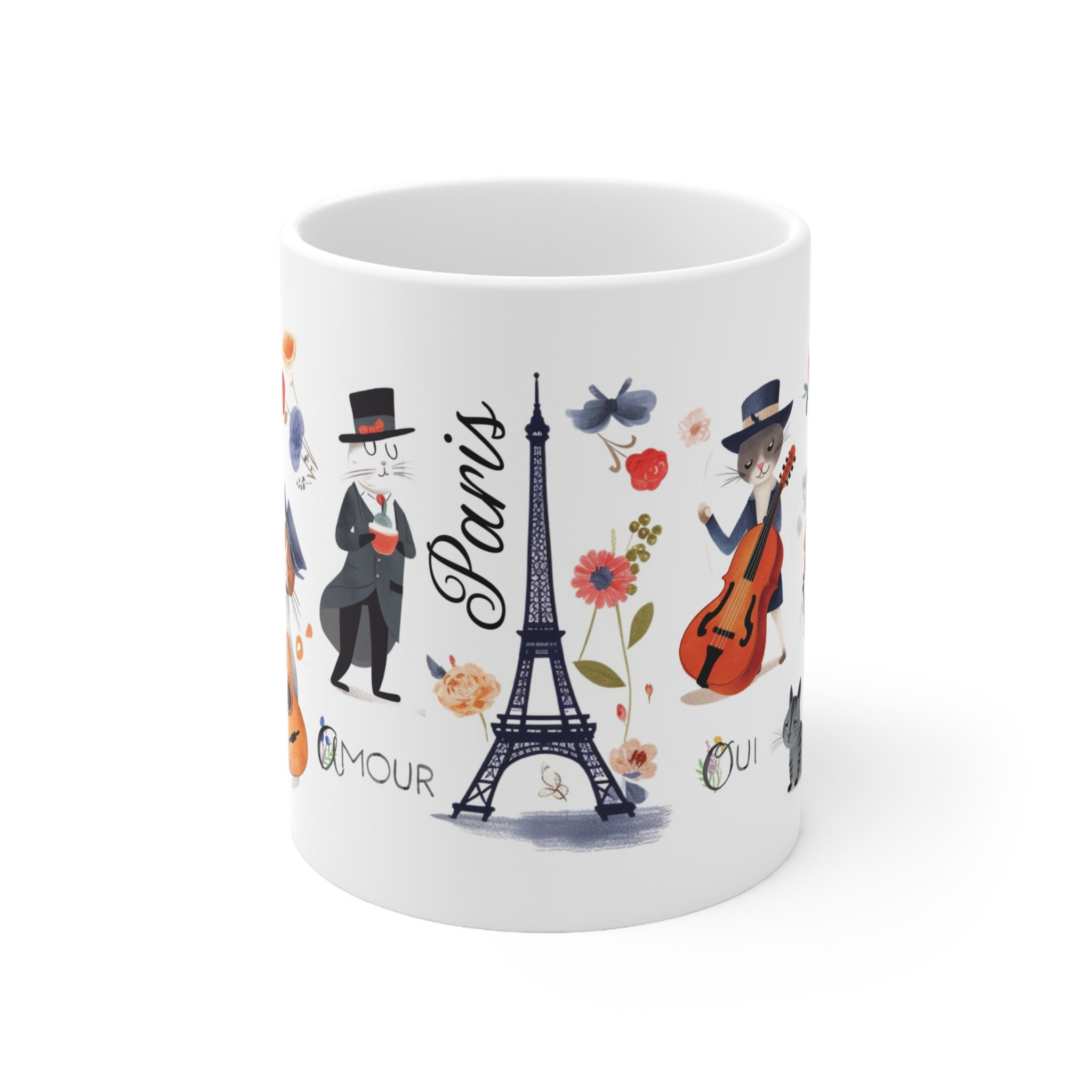 Paris Mug, Cats in Paris, Parisian Cats, Eiffel Tower Mug, 11 Oz ...