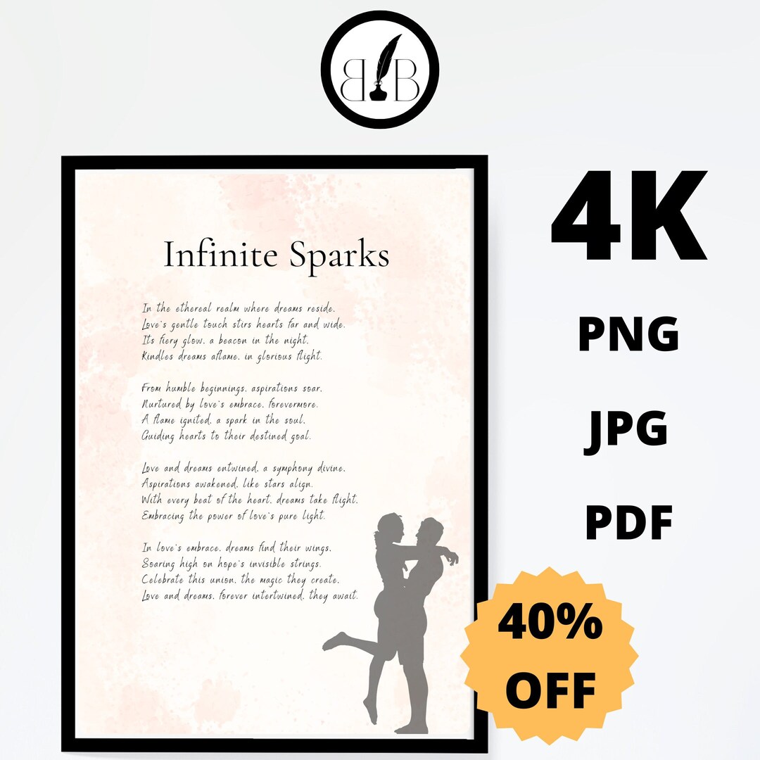 Infinite Sparks Love Poem Passion Wall Art Intimacy Gift - Etsy