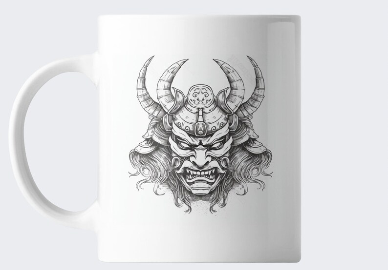 Ink-style Traditional Samurai Mask (digital Download) - Etsy