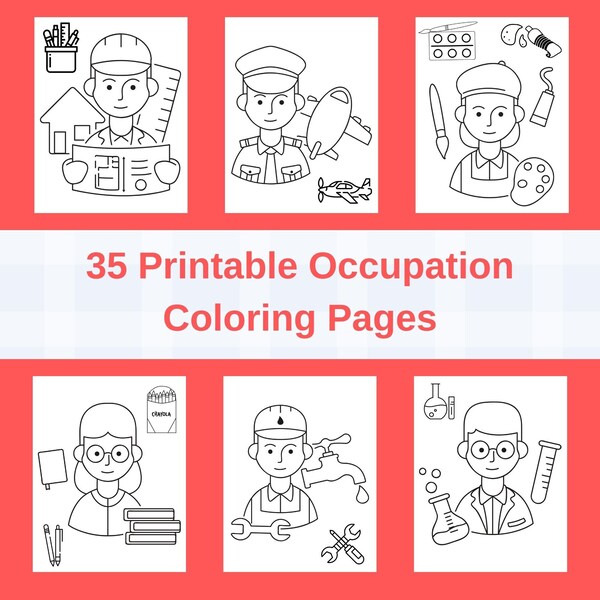 Careers Coloring Pages - Etsy