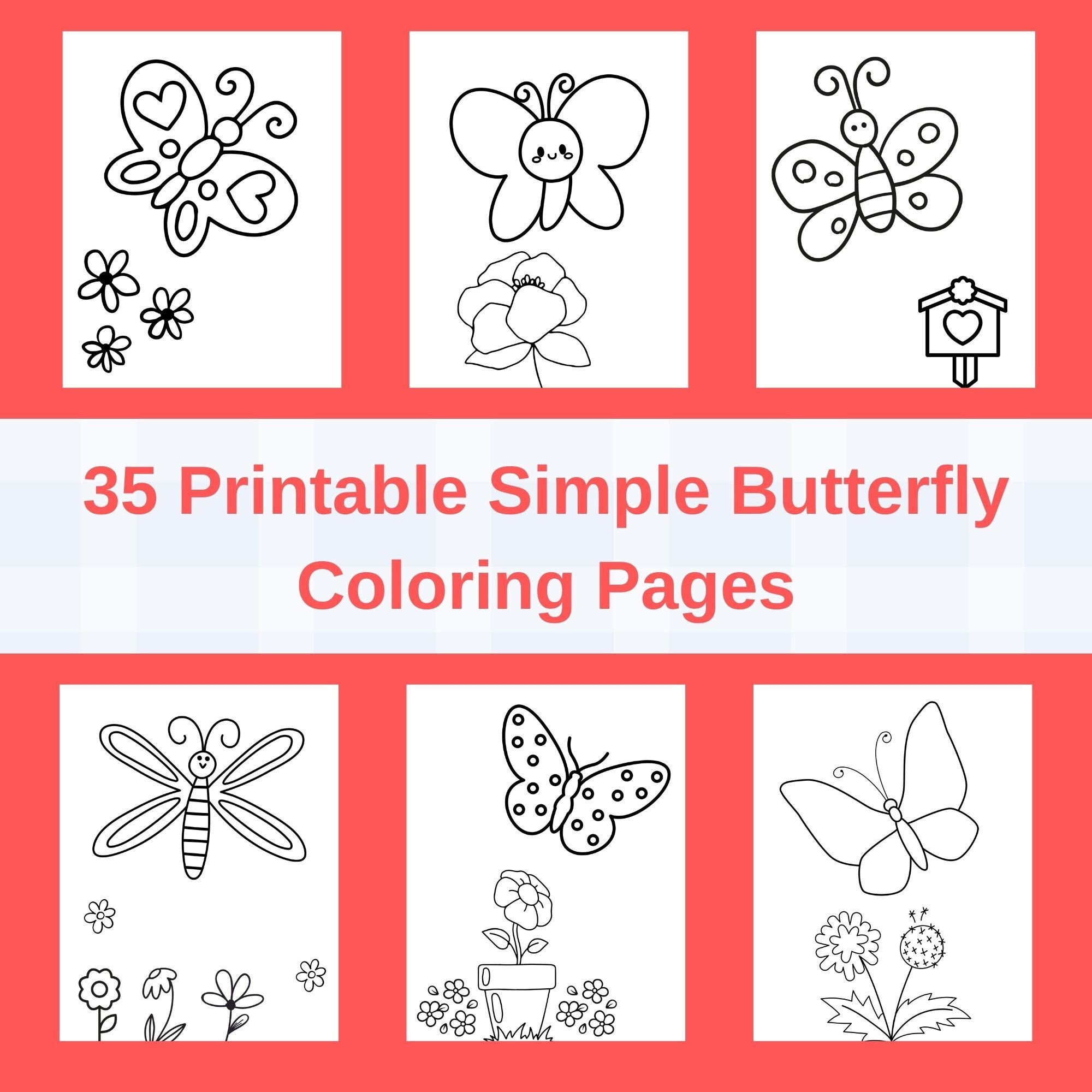 Simple Butterfly Coloring Pages For Kids