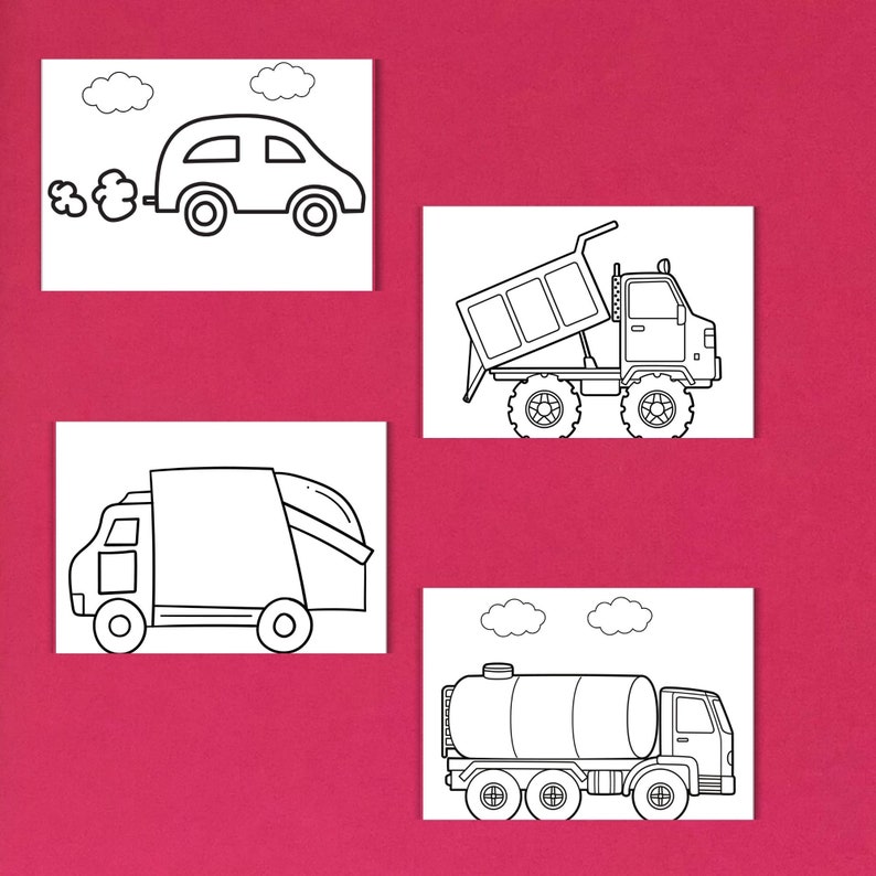 Vehicle Coloring Book, 40 Printable Vehicle Coloring Pages for Kids ...
