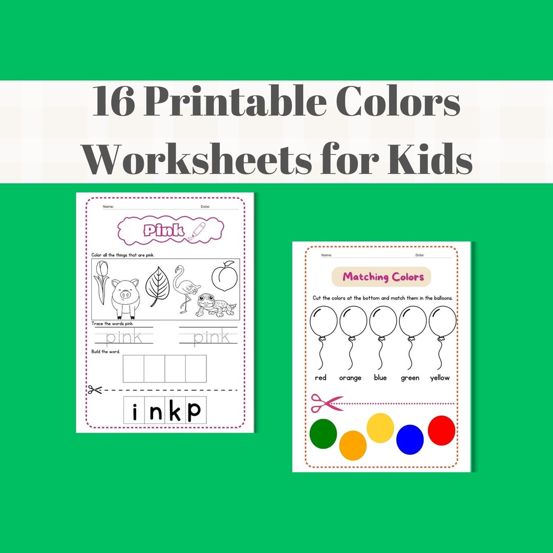16 Printable Colors Worksheets for Kids, I Know My Colors, Color ...