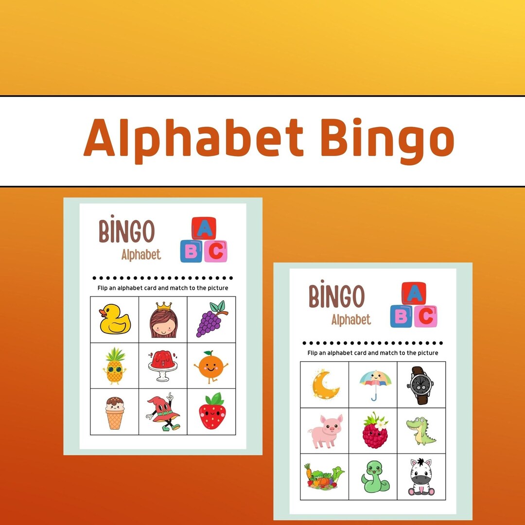 Alphabet Bingo Cards Alphabet Game for Letter Recognition in - Etsy