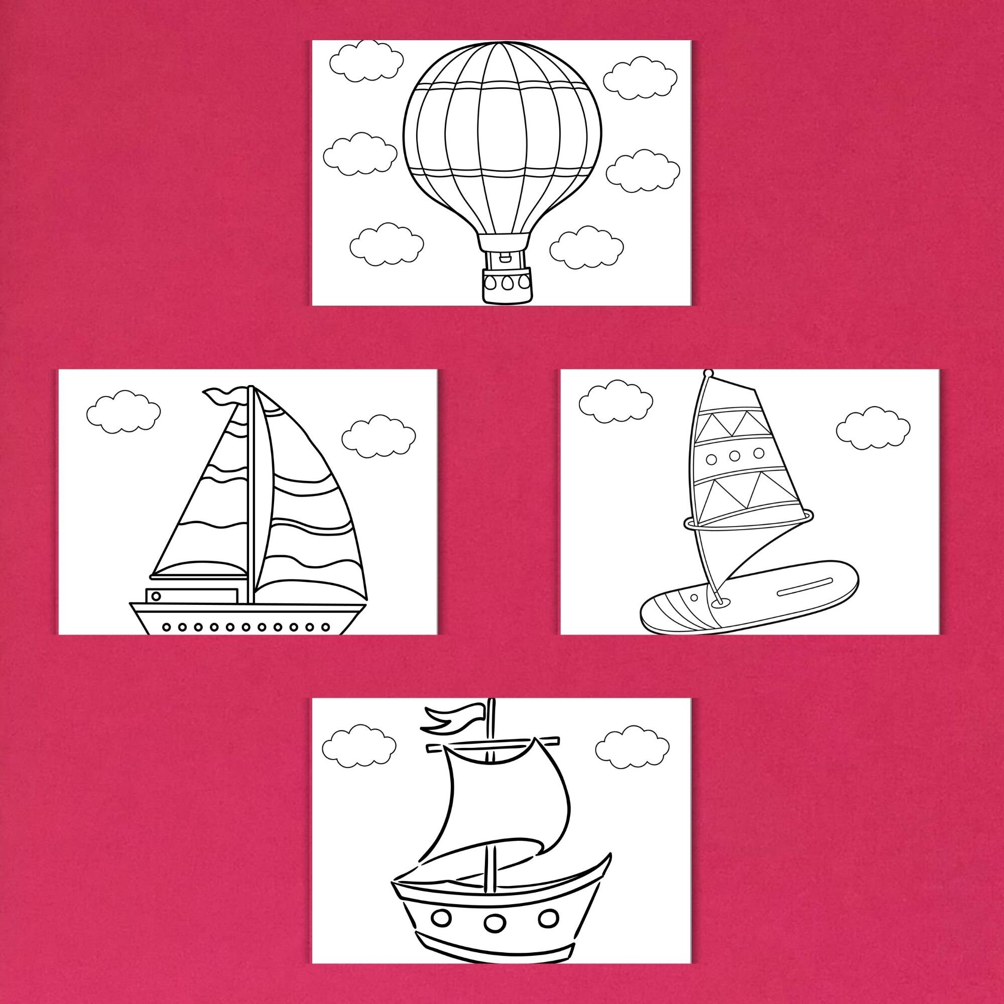 Vehicle Coloring Book, 40 Printable Vehicle Coloring Pages for Kids ...