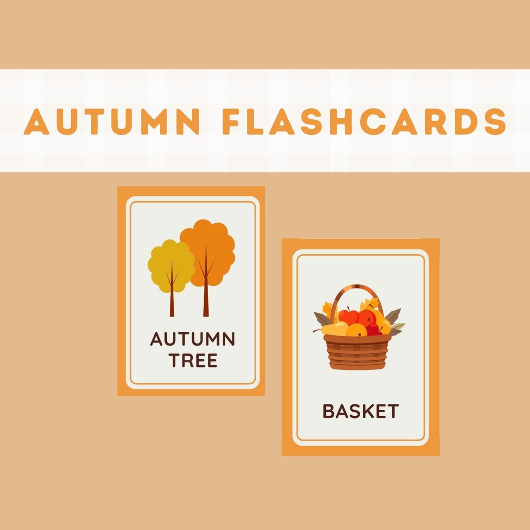 24 Autumn Flashcards Fall Flashcards Montessori Materials - Etsy