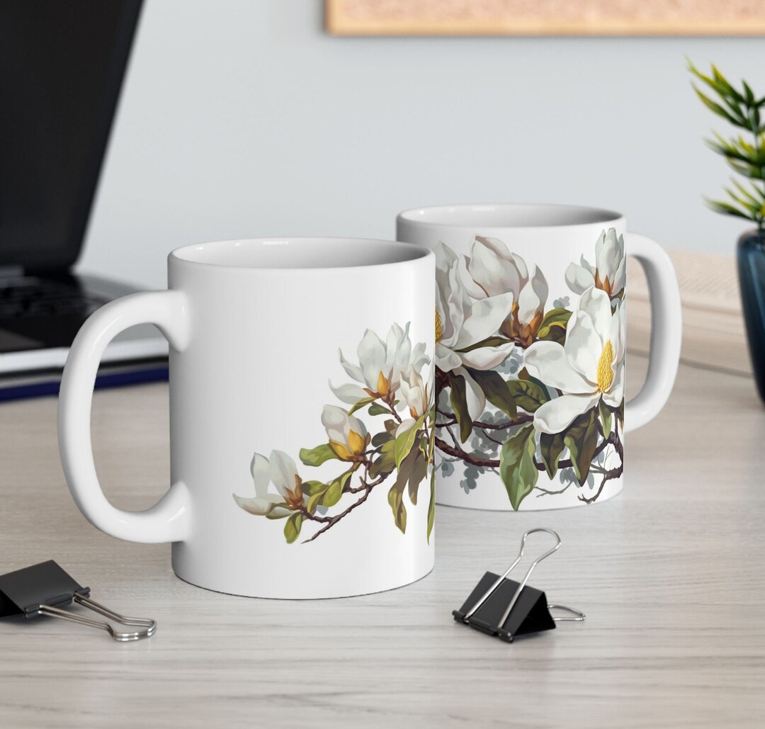 Southern Magnolia Mug, Magnolia Coffee Mug, Mug for Mom, Pressed ...