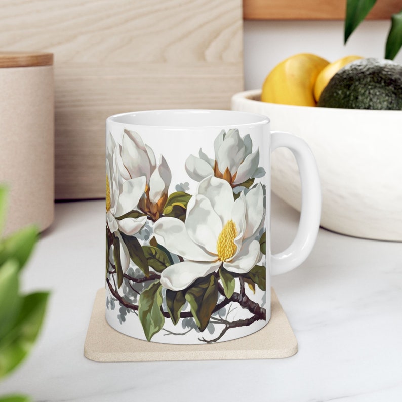 Southern Magnolia Mug, Magnolia Coffee Mug, Mug for Mom, Pressed ...