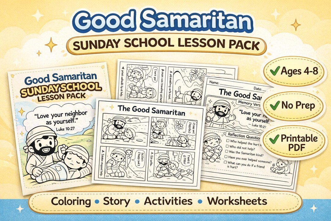 Good Samaritan Sunday School Lesson Pack | Bible Activities for Kids ...