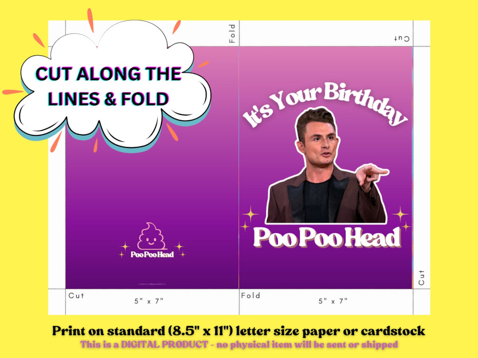 Printable Birthday Card | Poo Poo Head James | Funny Card | Pump Rules ...