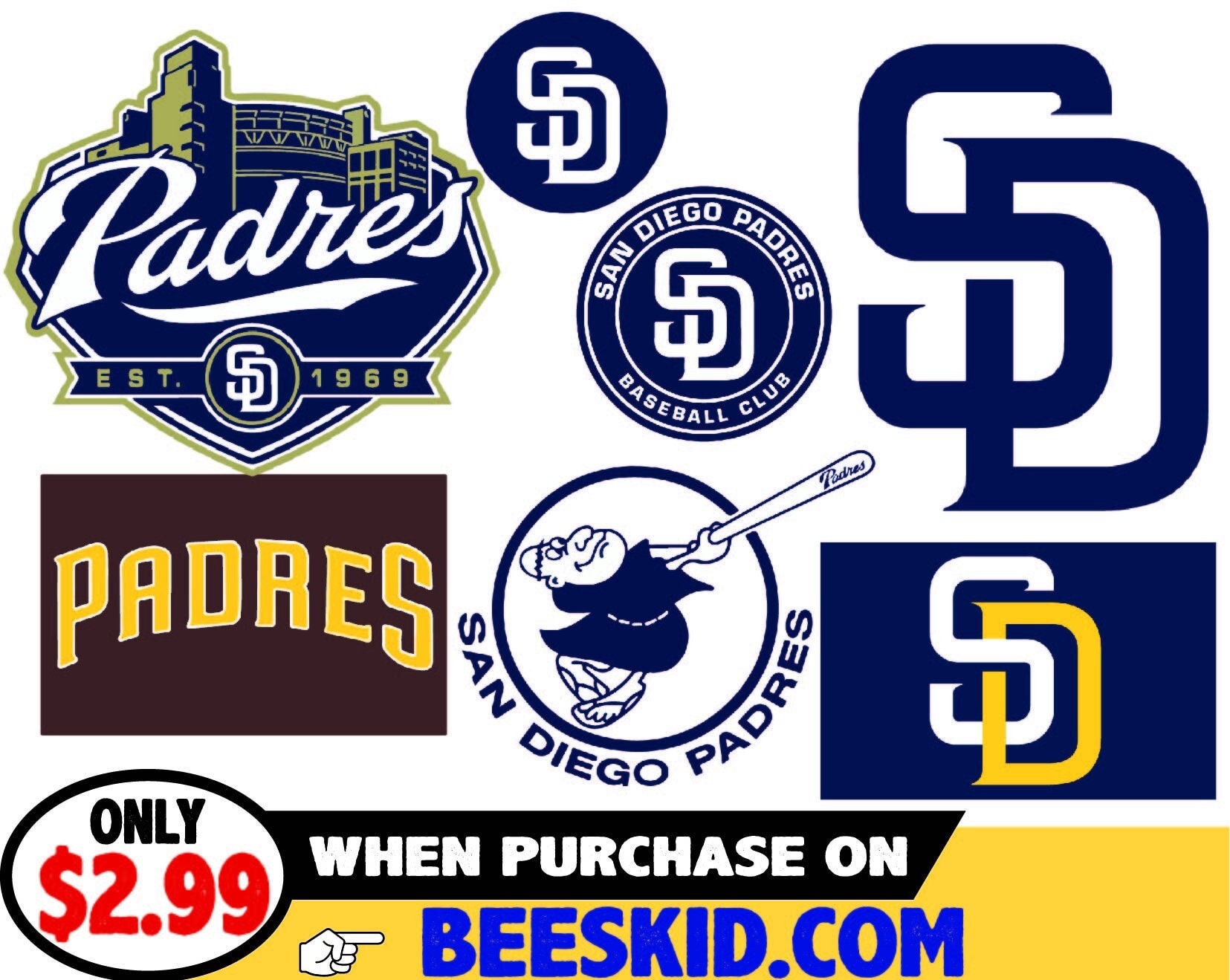 S to Diego Padres Svg Baseball Team Svg Bundle Svg Files M-L - Etsy