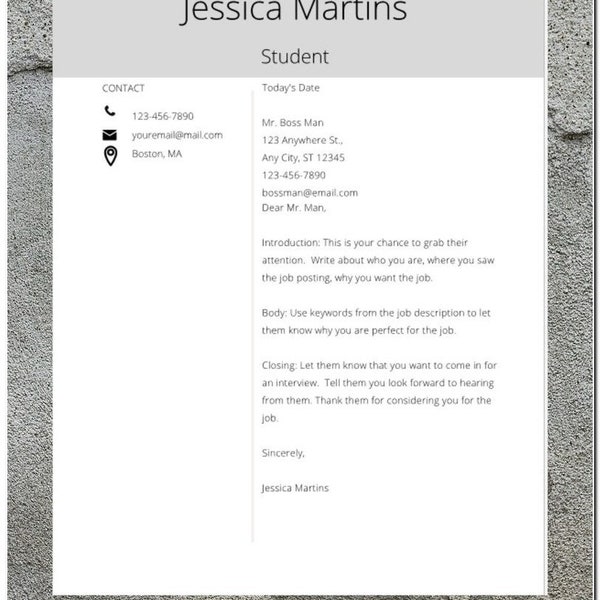 Resume First Job Template - Etsy